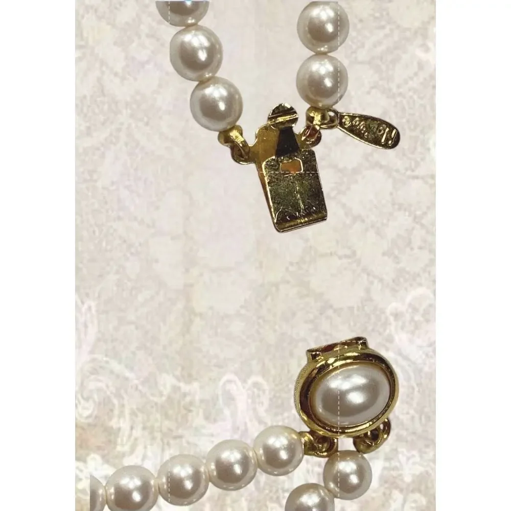 Napier | Jewelry | Vintage Napier Faux Pearl Crystal Necklace Earrings ...